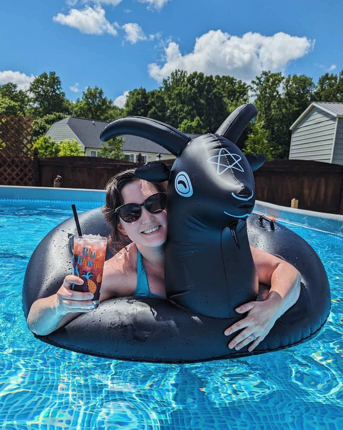 PRE-ORDER* Black Phillip Goat Pool Float - "Swim Deliciously" – The ...